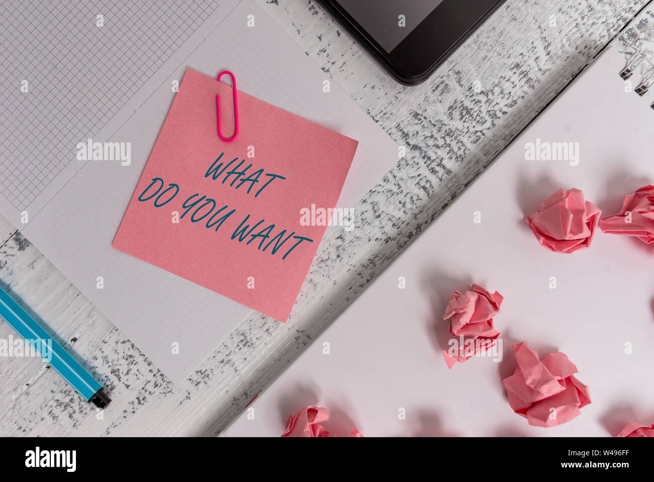 Text sign showing What Do You Want. Business photo showcasing used for ...