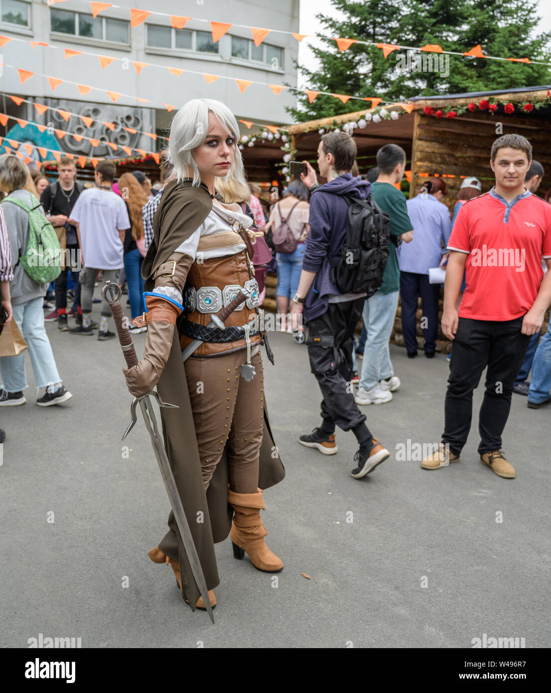 VLADIVOSTOK, RUSSIA - JULY 20, 2019: Festival on the game and a series ...