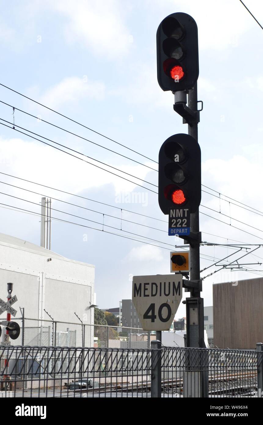 Level crossing lights hi-res stock photography and images - Alamy