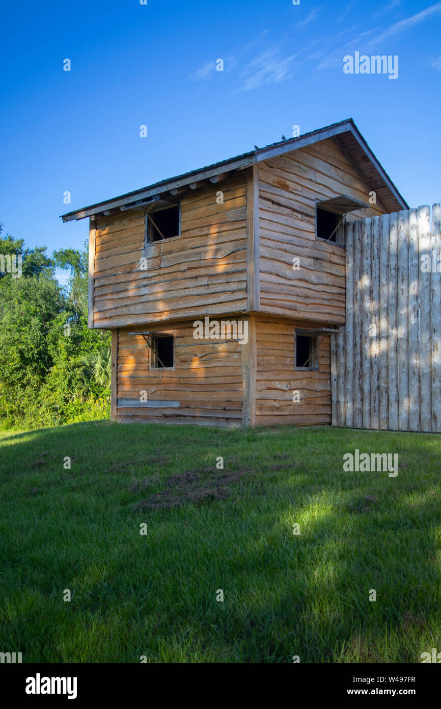 Reconstruction of historic Fort King, Ocala, Florida. The Fort King ...
