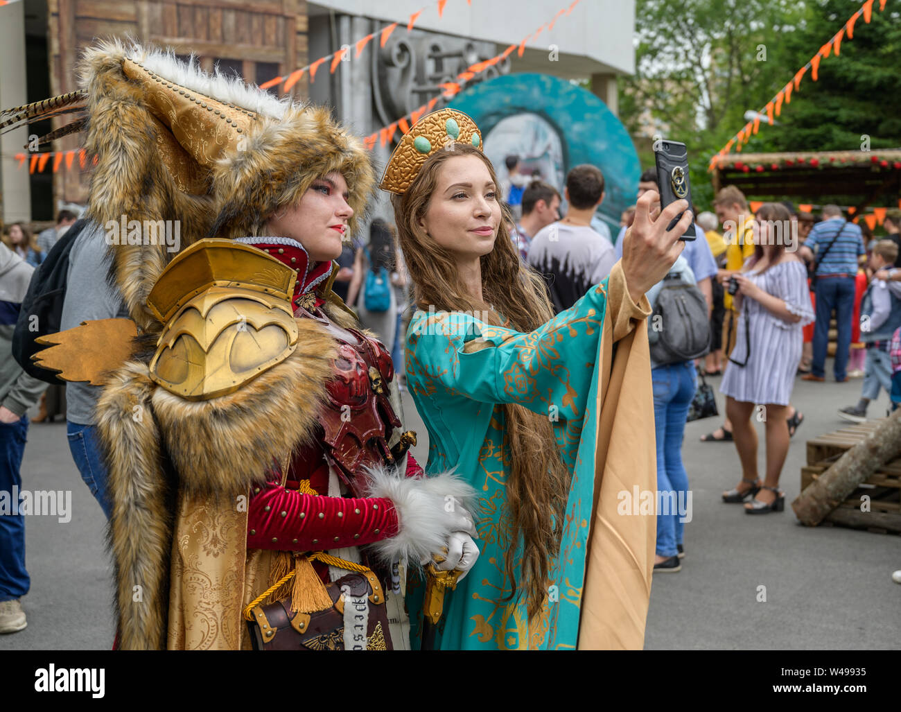 VLADIVOSTOK, RUSSIA - JULY 20, 2019: Festival on the game and a series ...