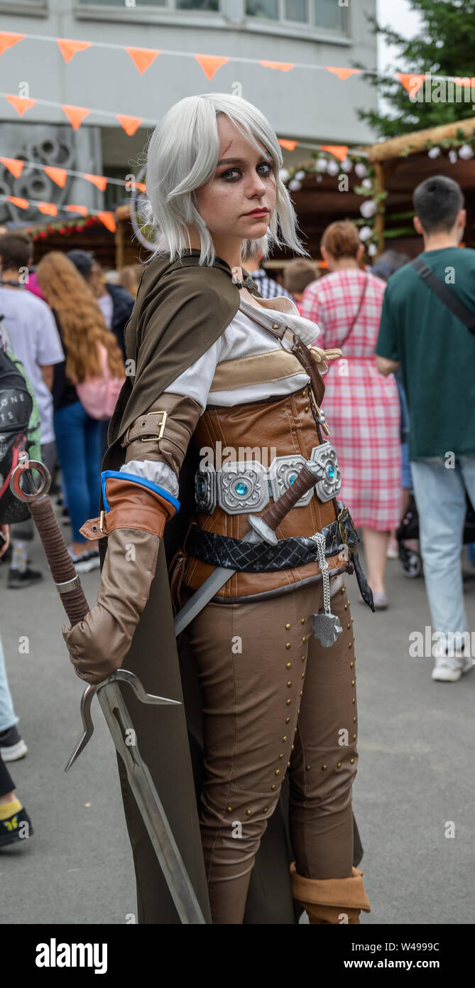 VLADIVOSTOK, RUSSIA - JULY 20, 2019: Festival on the game and a series ...