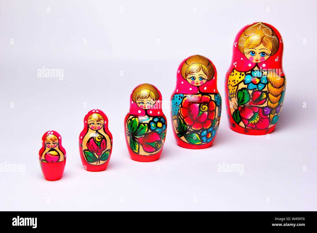 Matryoshka traditional wooden dolls of Russia Stock Photo - Alamy