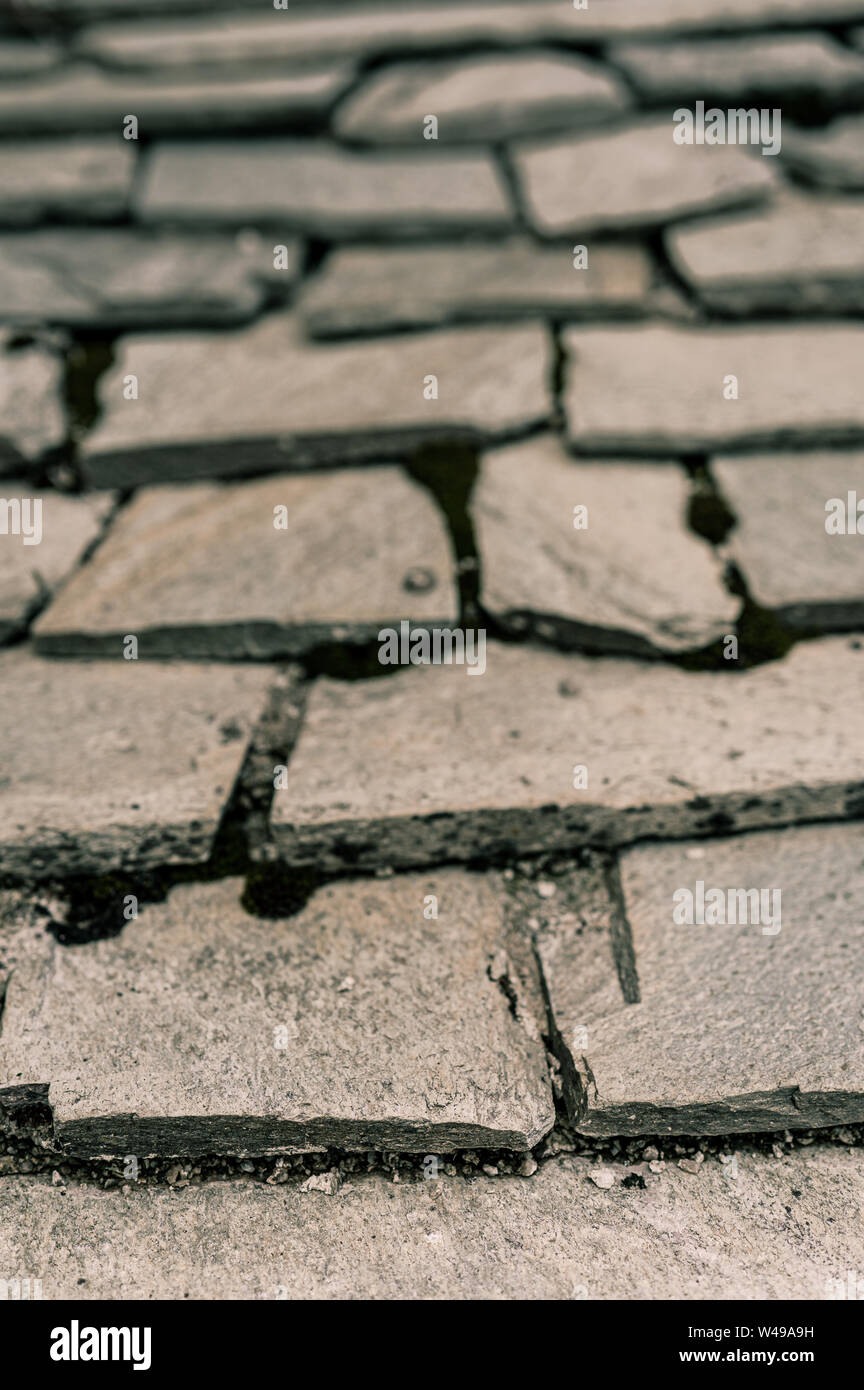 Pattern of rectangular stony pathway slabs on the street Stock Photo ...