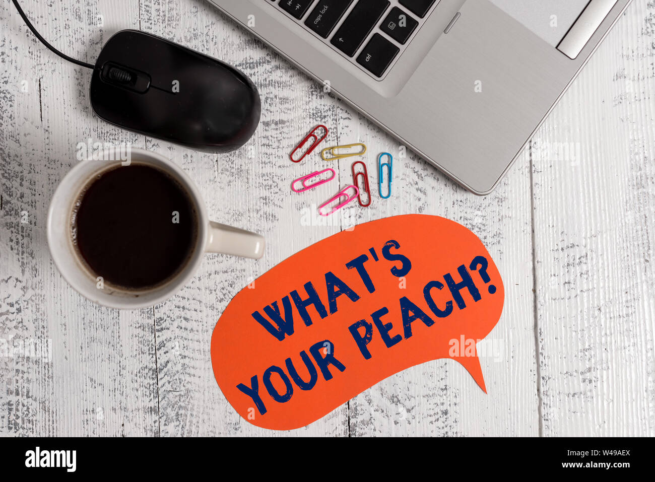 Conceptual hand writing showing What S Is Your Peach question. Concept ...