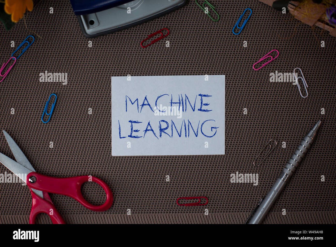 Writing note showing Machine Learning. Business concept for give ...