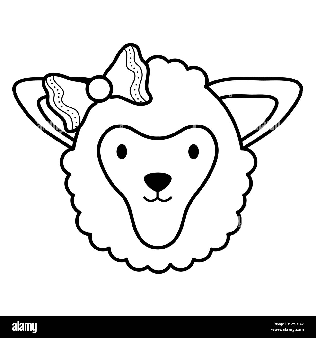 cute female sheep childish character vector illustration design Stock ...