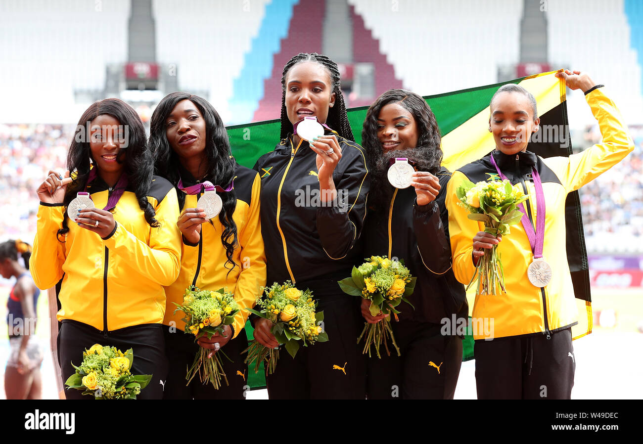 Jamaica 4x400m Womens Relay team have their medals upgraded from Bronze ...