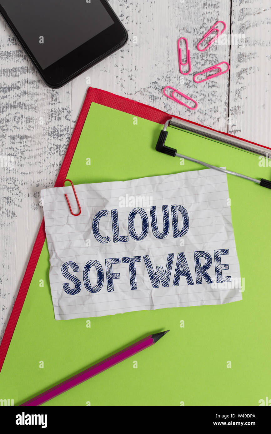 Handwriting text Cloud Software. Conceptual photo Programs used in ...