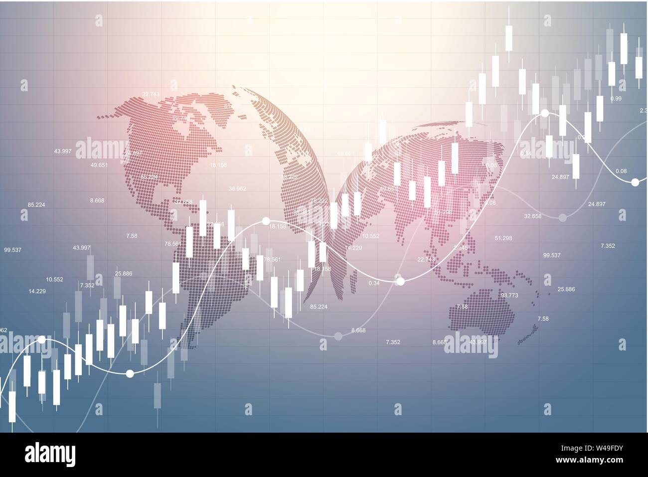 Stock market graph or forex trading chart for business and financial ...