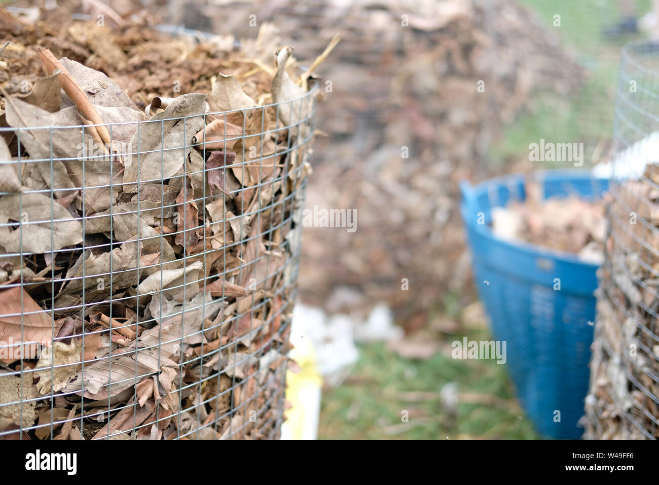 organic compost heap. fertilizer production for soil cultivation in ...