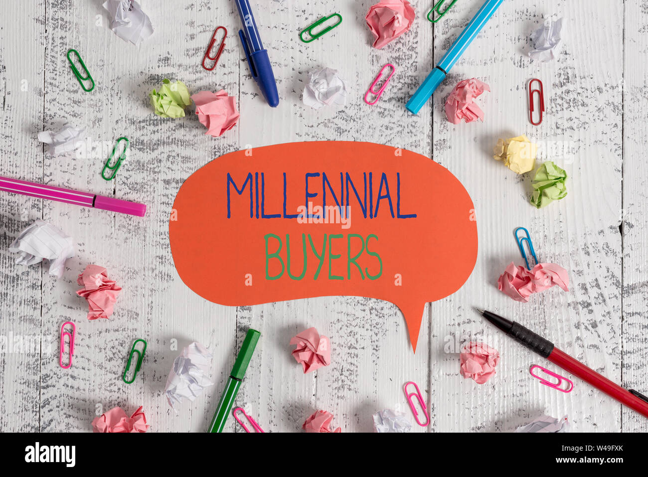 Handwriting text Millennial Buyers. Conceptual photo Type of consumers ...