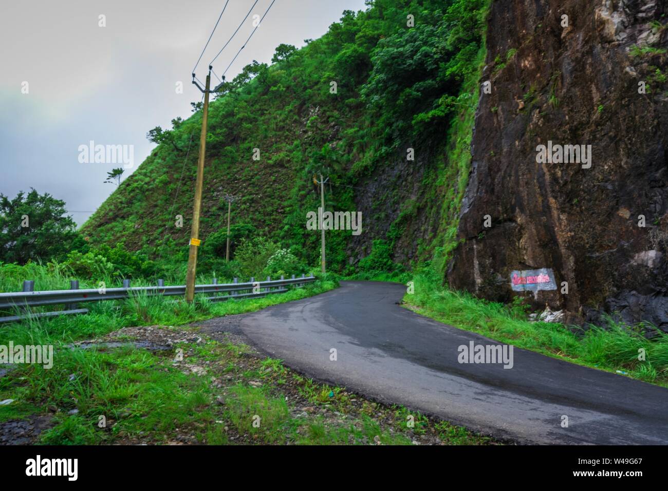 Vagamon, Kerala, India- 07 July 2019: Beginning of Vagamon hills ...