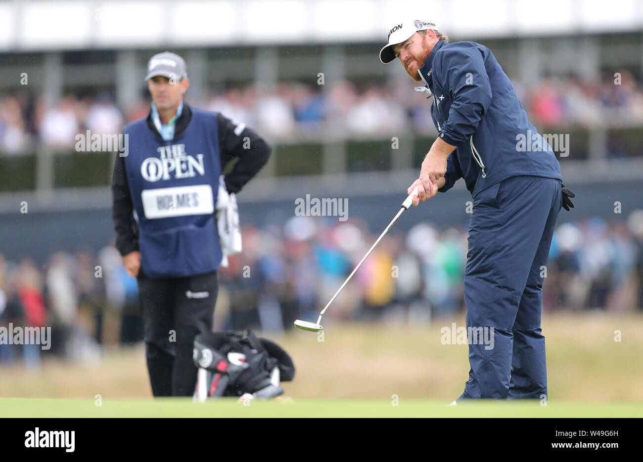 USA's JB Holmes gets a double bogie on the 1st green during day four of ...