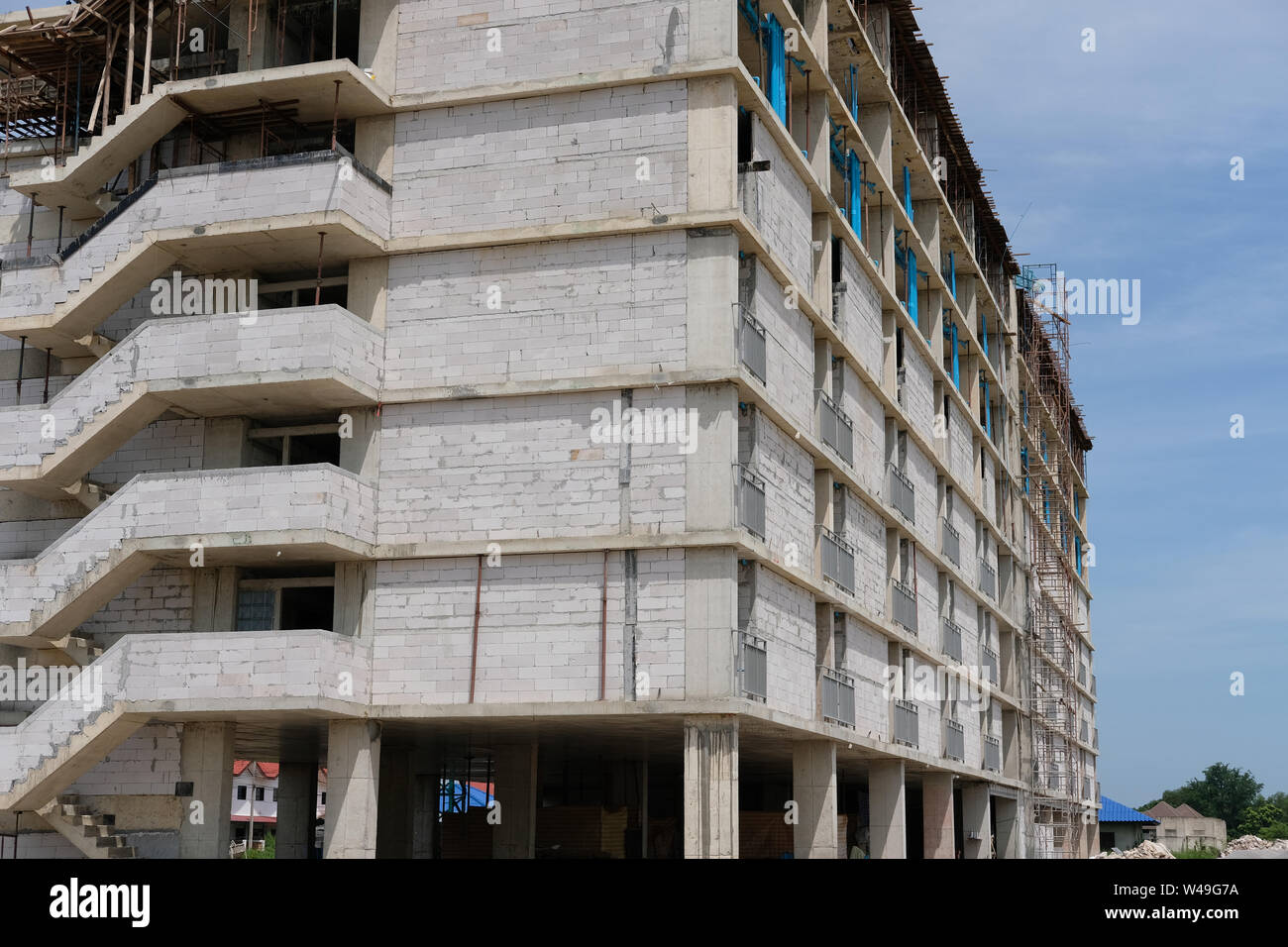 construction of modern residential apartment building architecture ...