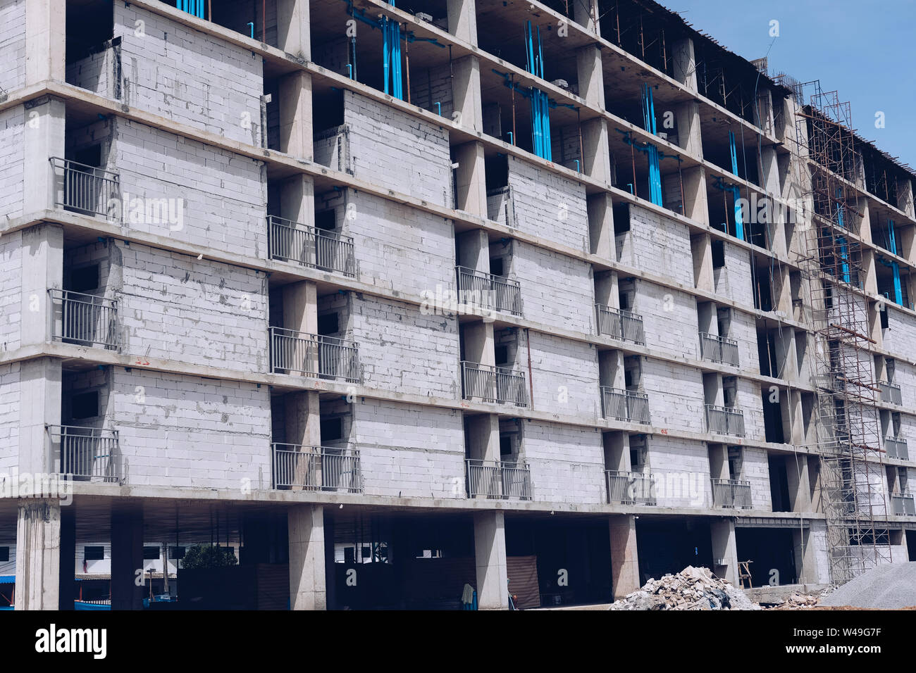 construction of modern residential apartment building architecture ...