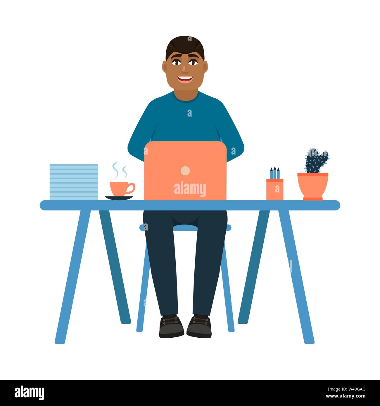 Happy african entrepreneur in Stock Vector Images - Alamy