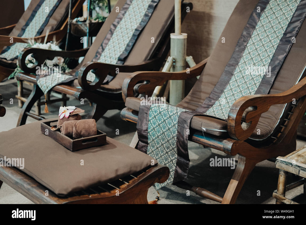 massage chair in spa wellness center. relaxation lifestyle Stock Photo ...