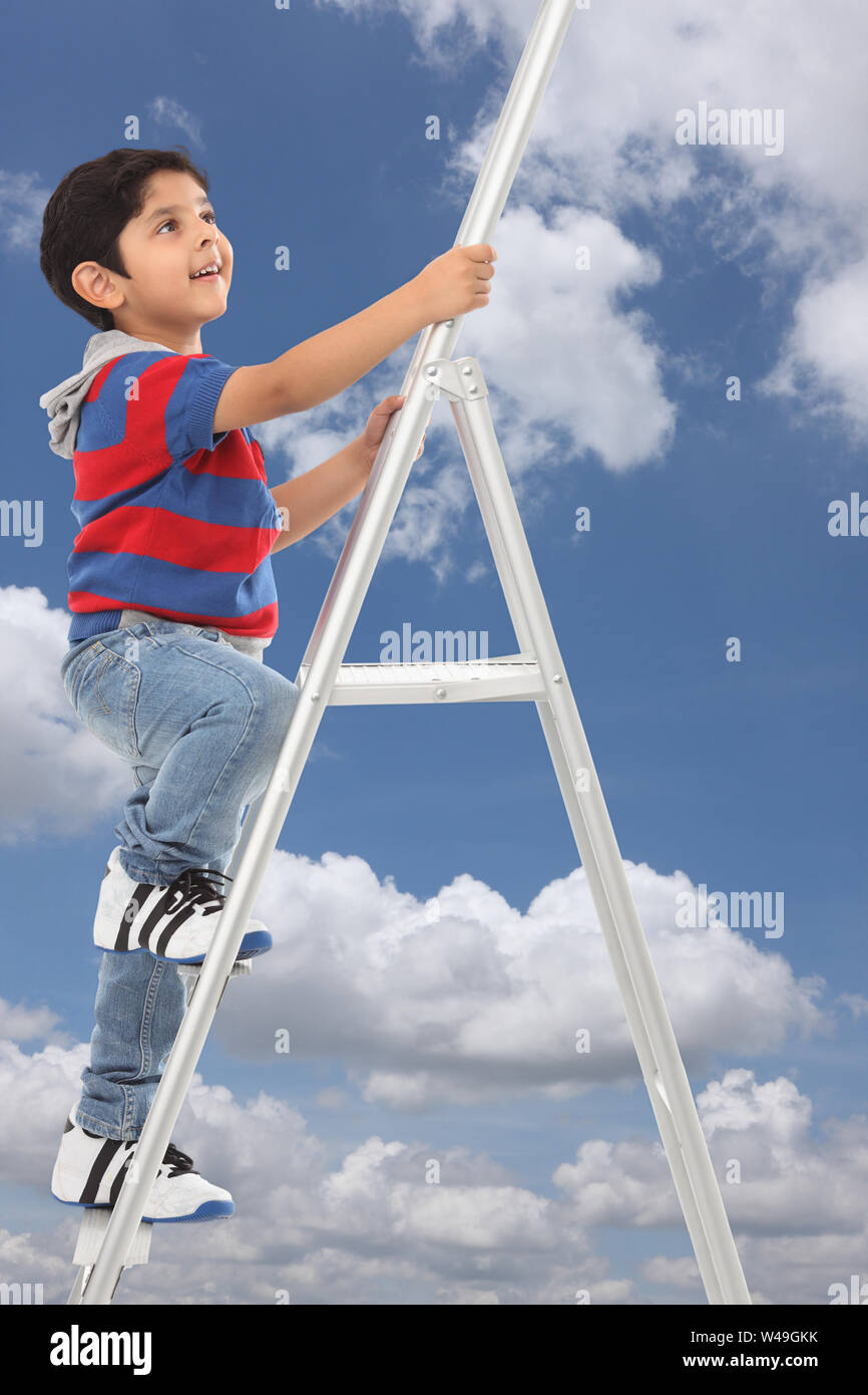 Person climbing a ladder hi-res stock photography and images - Alamy