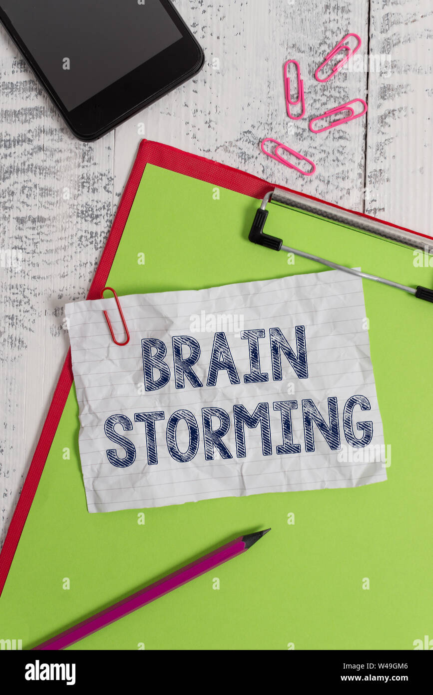 Handwriting text Brain Storming. Conceptual photo Stimulating creative ...