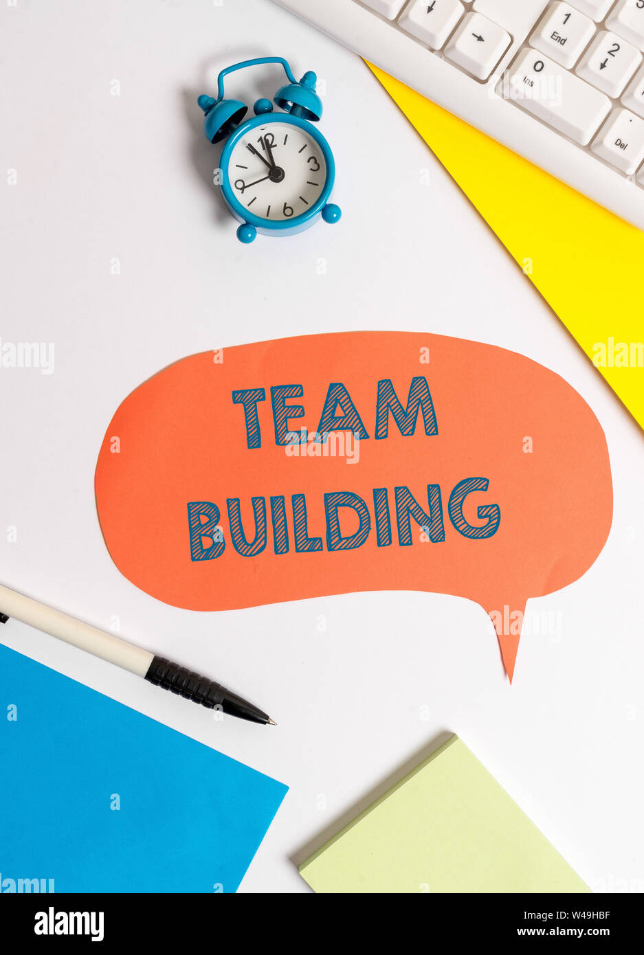 Writing note showing Team Building. Business concept for various types ...