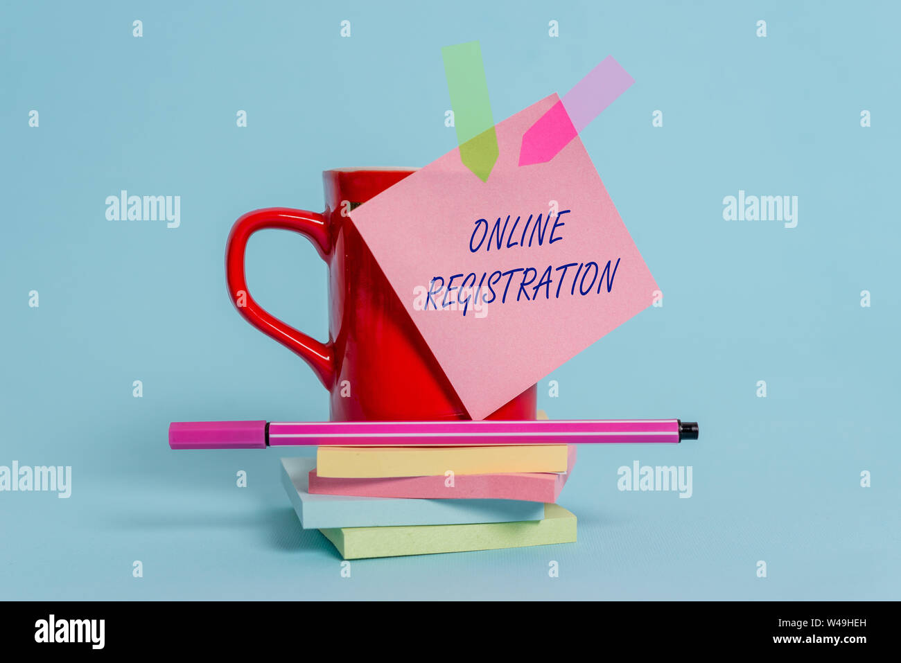 Word writing text Online Registration. Business photo showcasing System ...