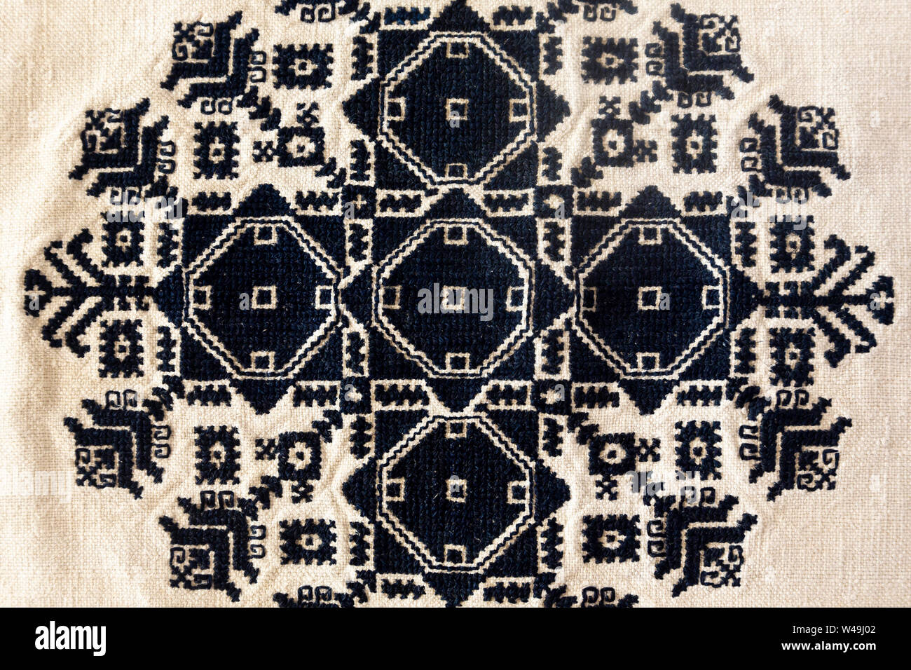Embroidery traditional of Republic of Serbian folklore Stock Photo - Alamy