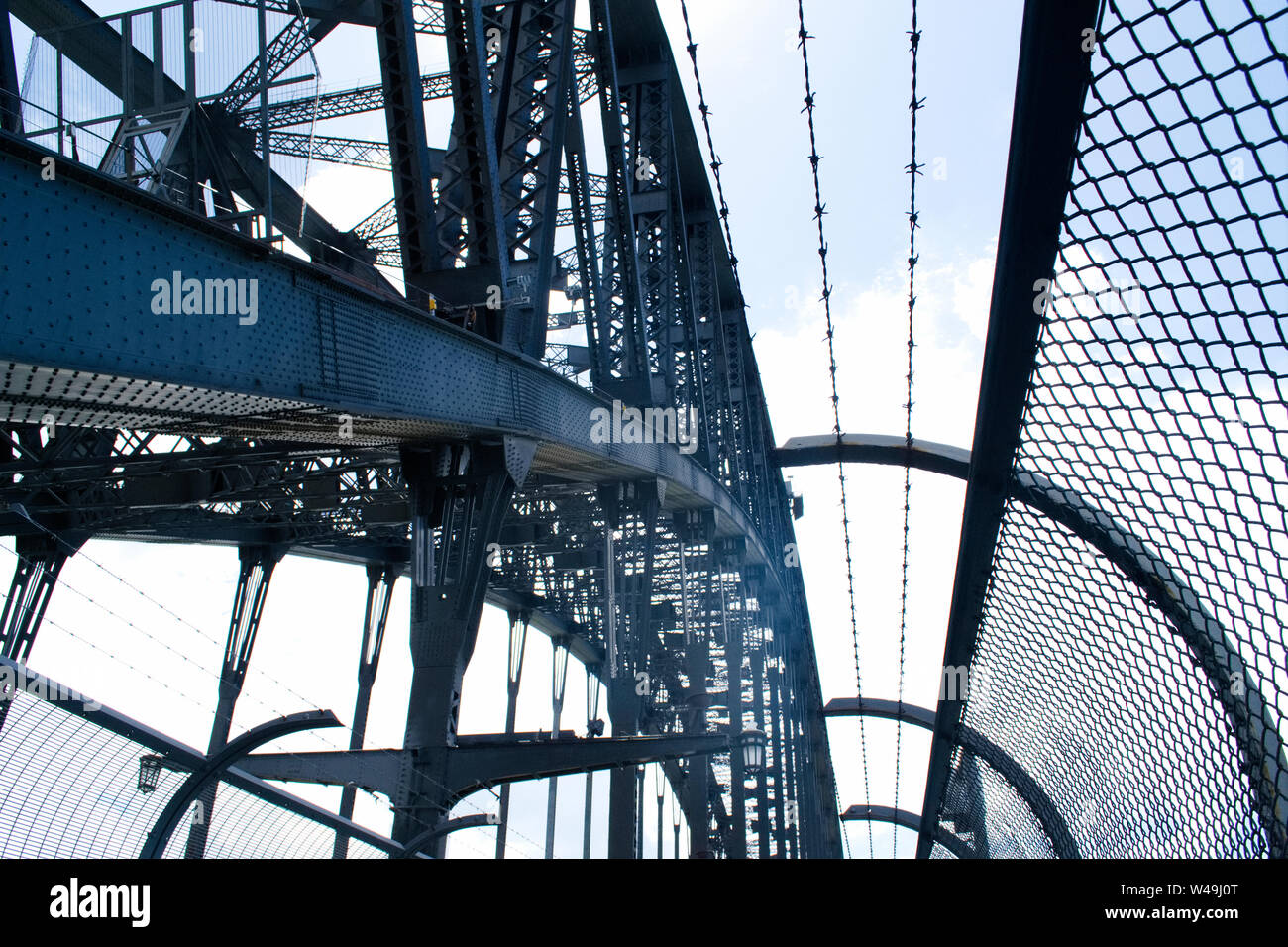 Pedestrian walkway across Sydney Harbour Bridge taken in Sydney, NSW ...