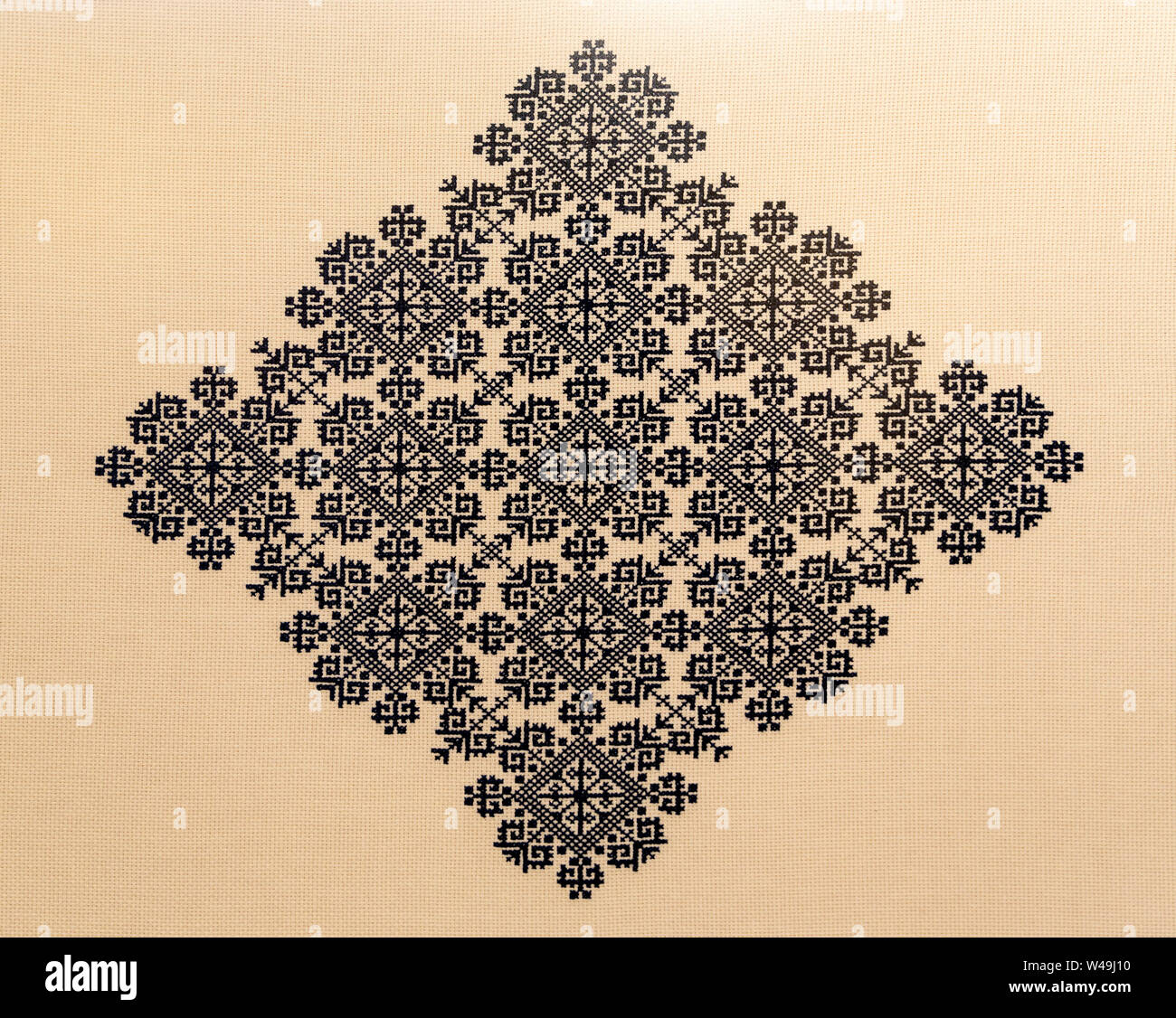 Embroidery traditional of Republic of Serbian folklore Stock Photo - Alamy
