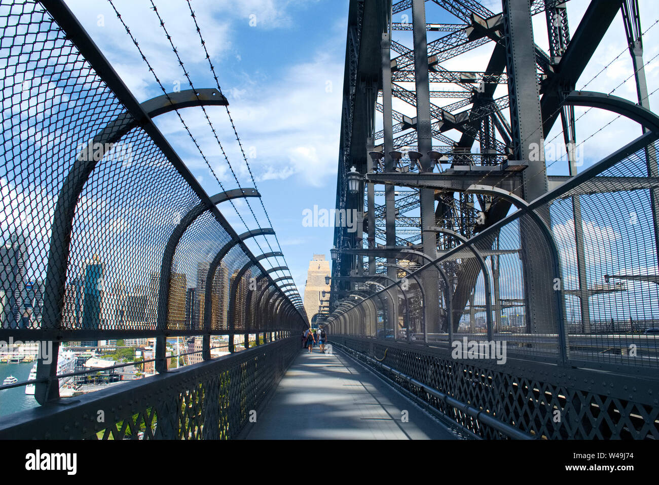 Pedestrian walkway across Sydney Harbour Bridge taken in Sydney, NSW ...
