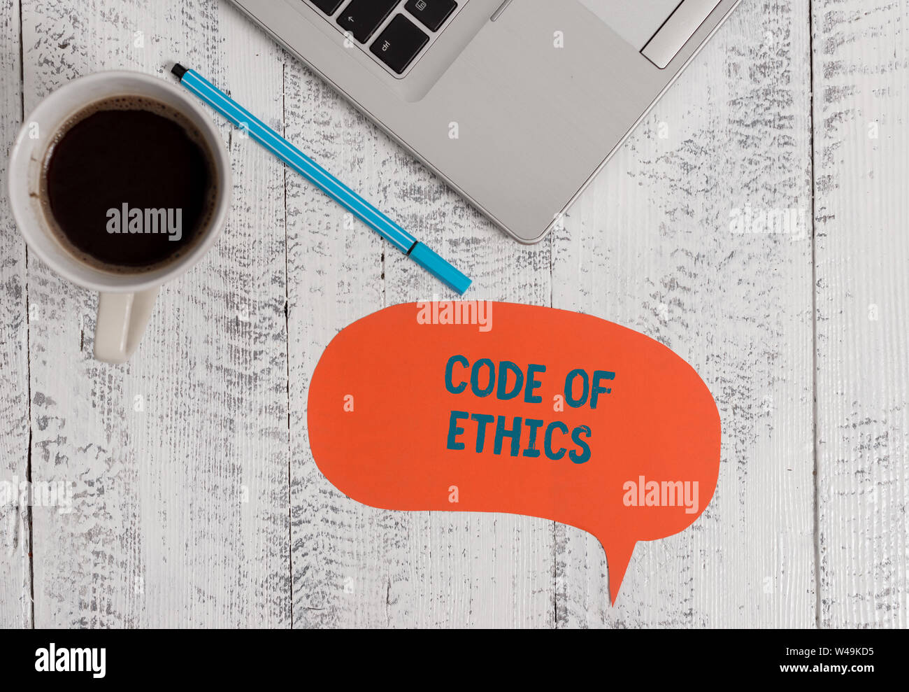 Text sign showing Code Of Ethics. Business photo showcasing basic guide ...