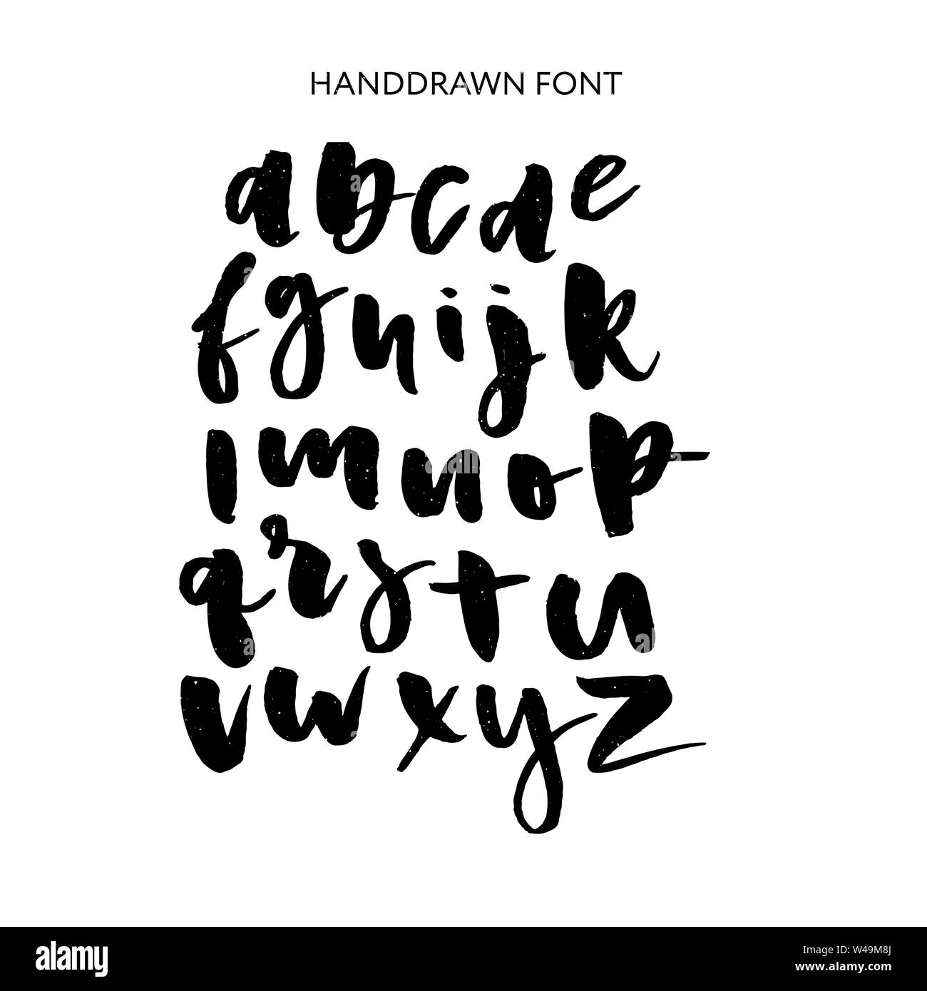 Hand drawn lettering set. Vector Alphabet. Custom Typography for ...