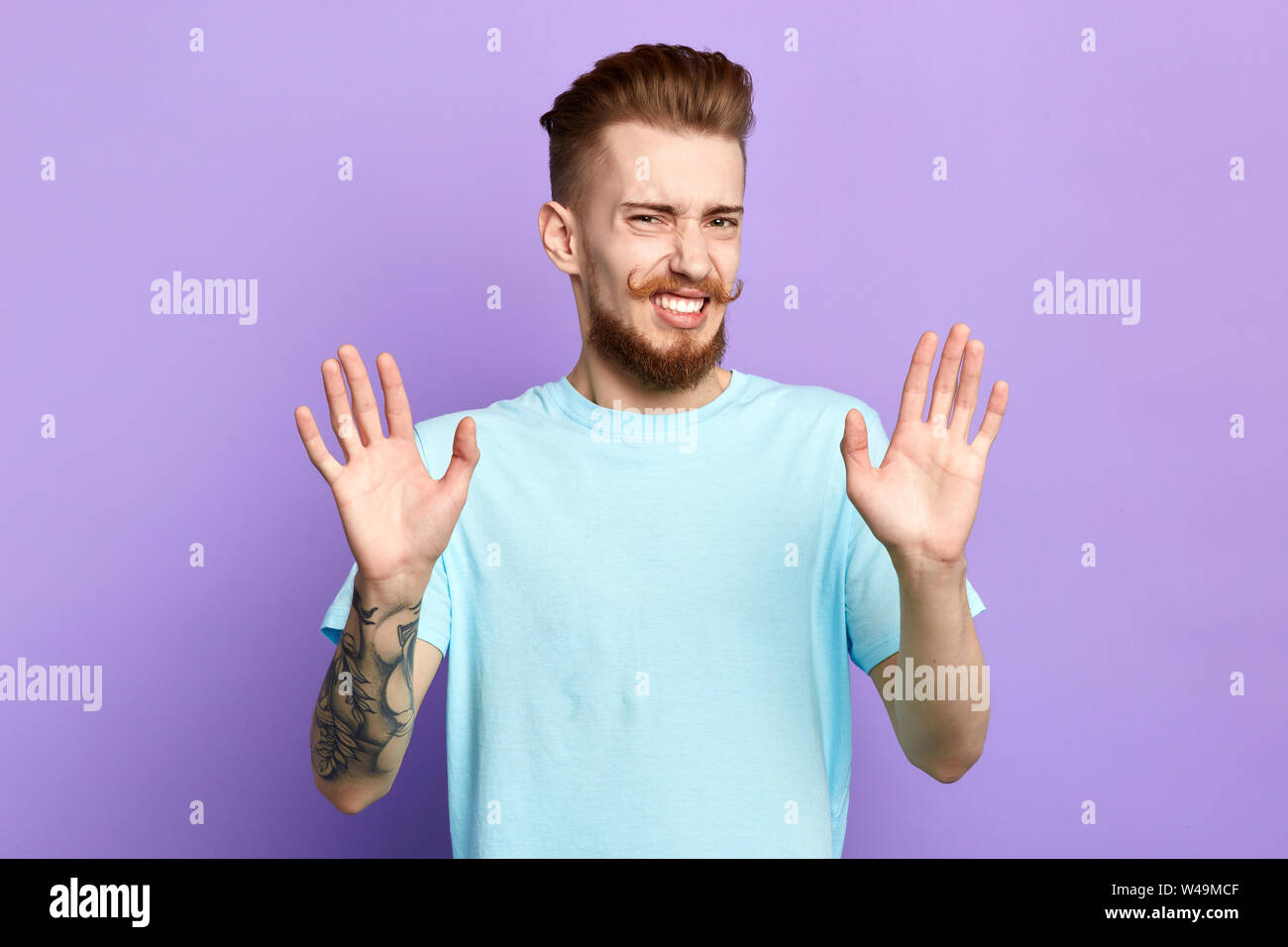 Portrait rejecting mature man showing hi-res stock photography and ...