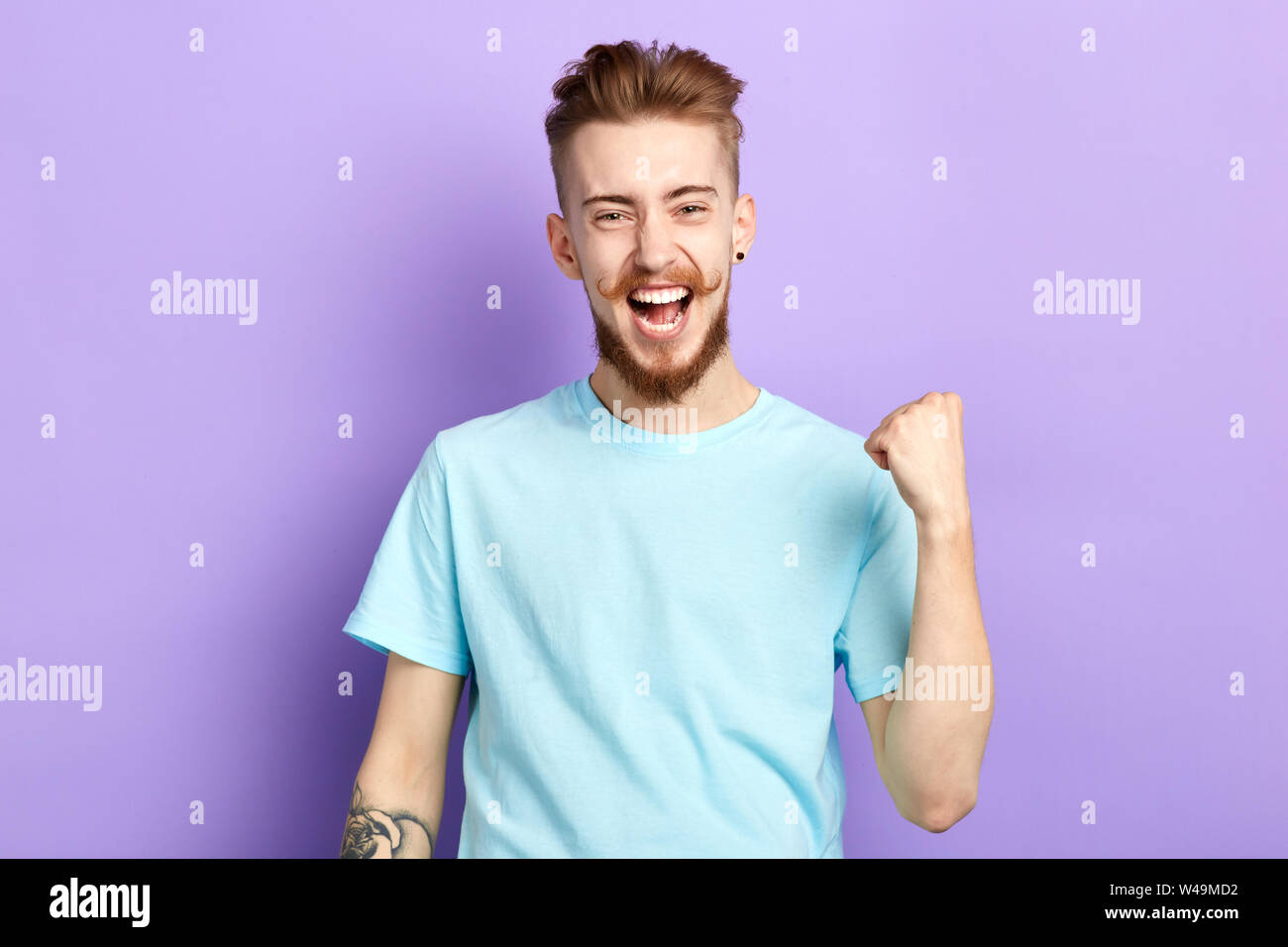 man is happy as he has passed exams successfully, expressing happiness ...