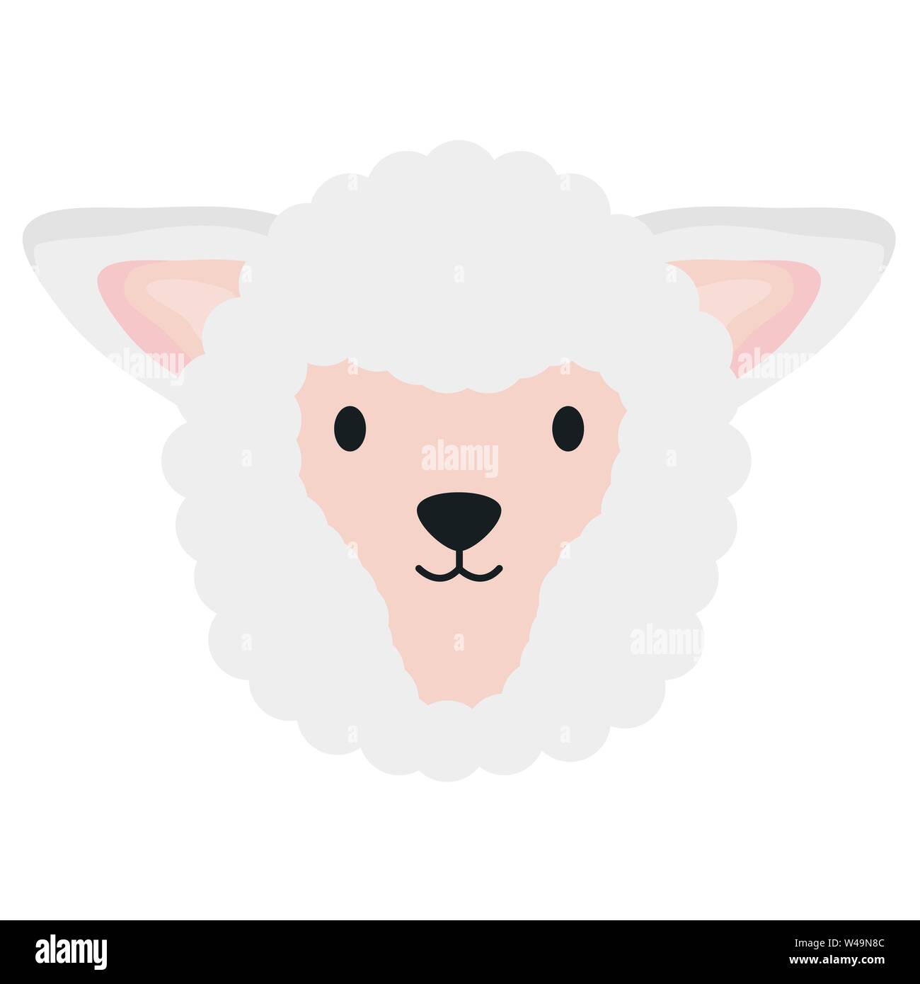 cute sheep head childish character vector illustration design Stock ...