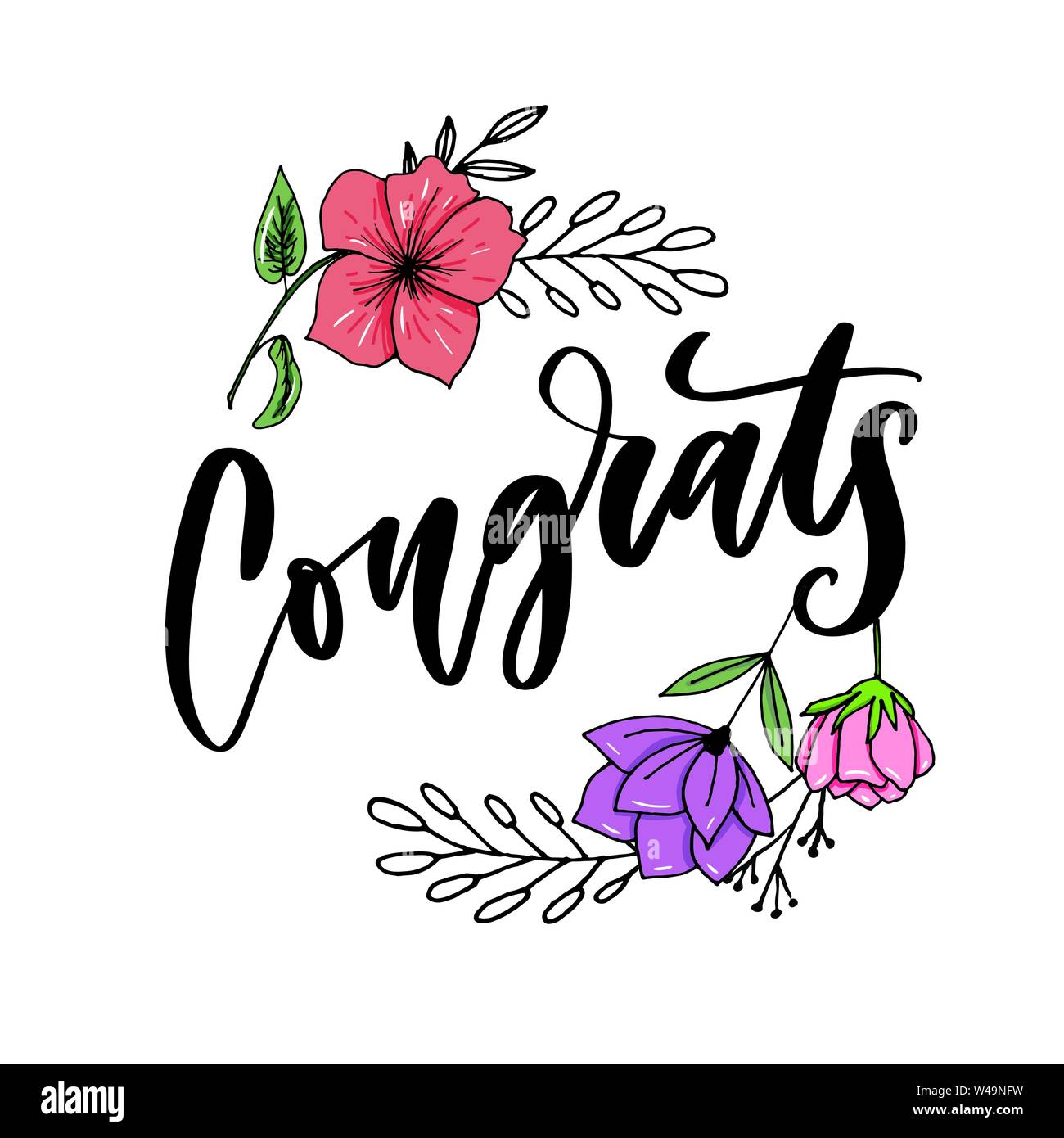Congrats hand written lettering for congratulations card, greeting card ...