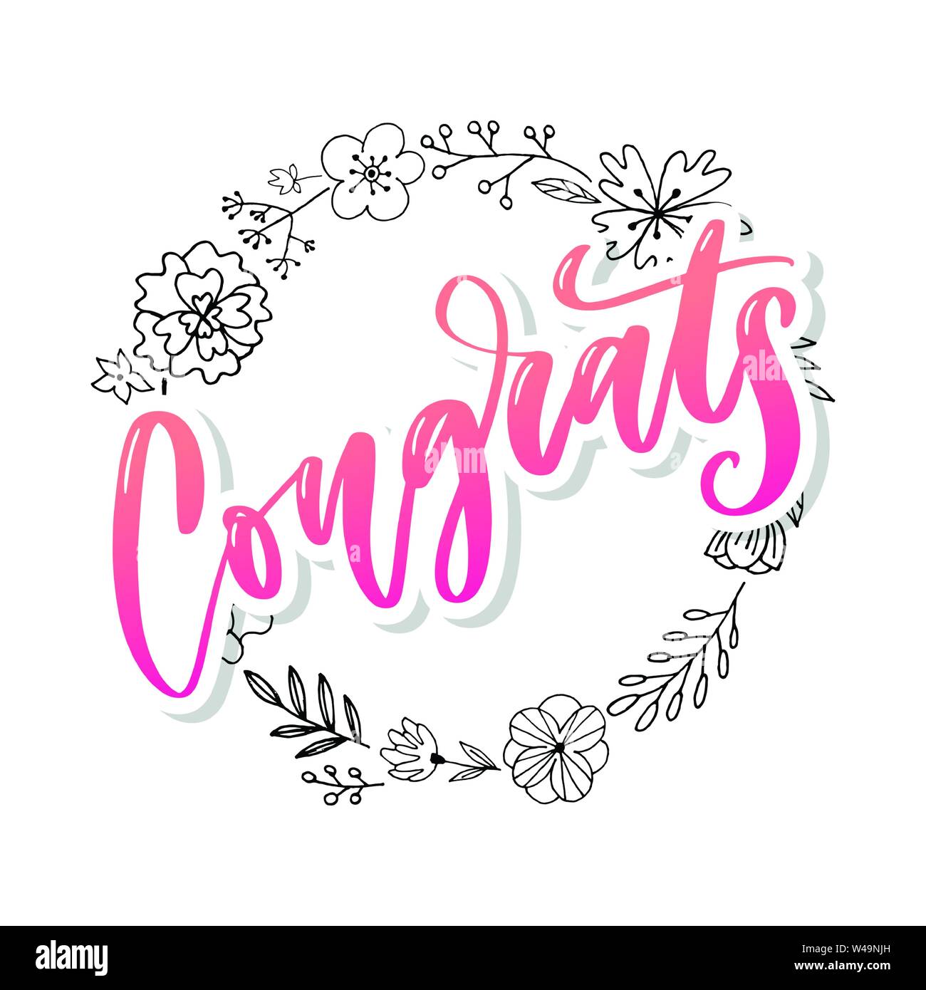 Congrats hand written lettering for congratulations card, greeting card ...
