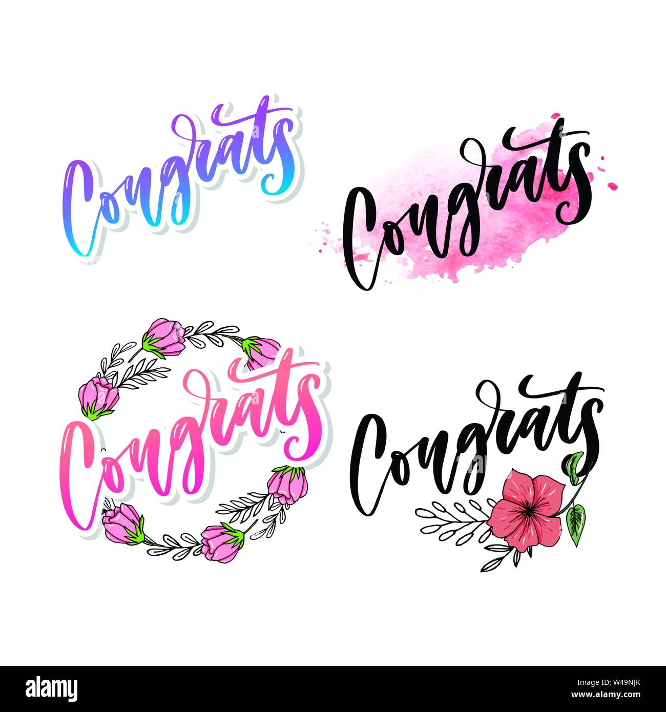 Congrats hand written lettering for congratulations card, greeting card ...