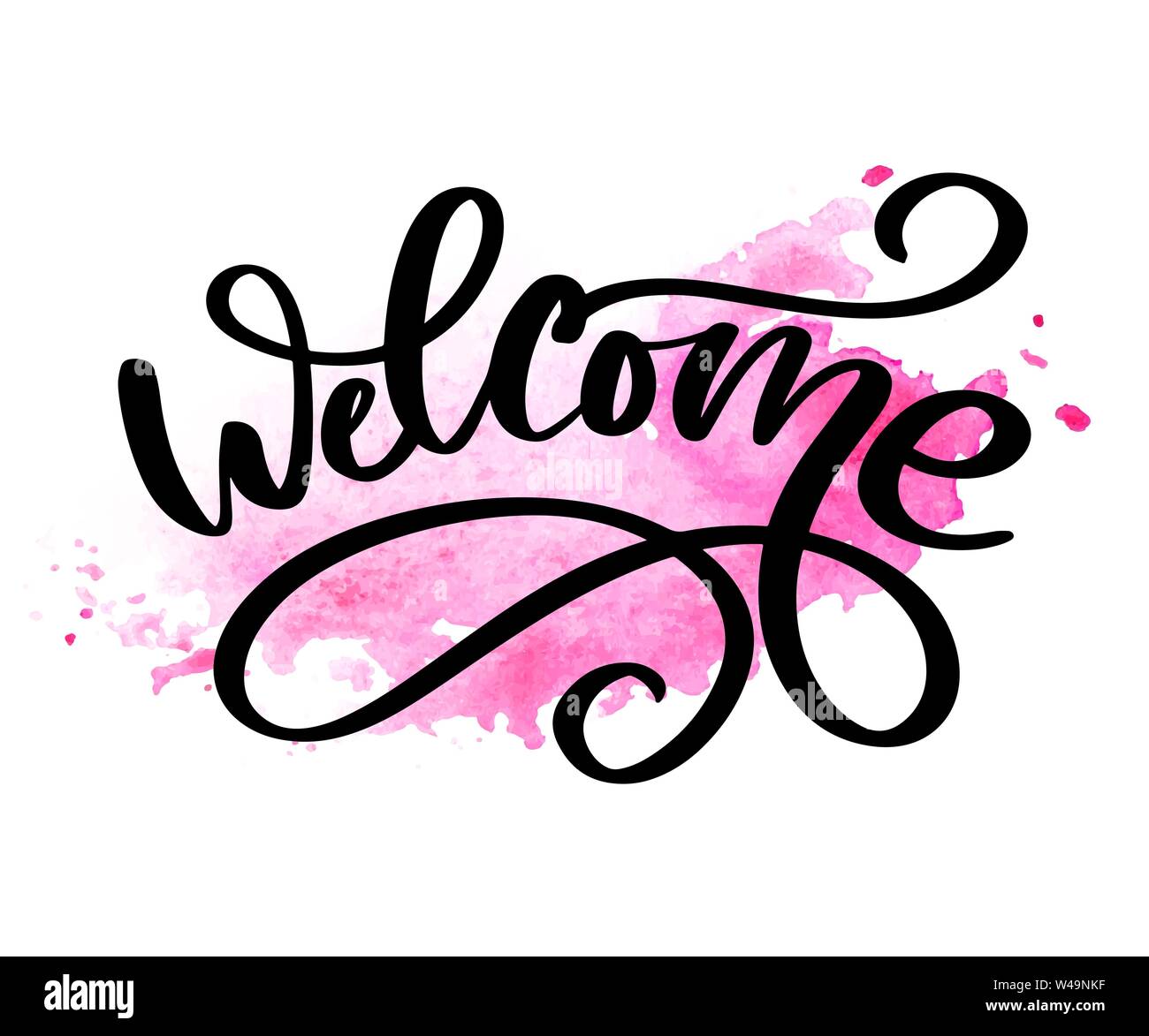 Welcome brush lettering. Vector illustration for decoration or banner ...