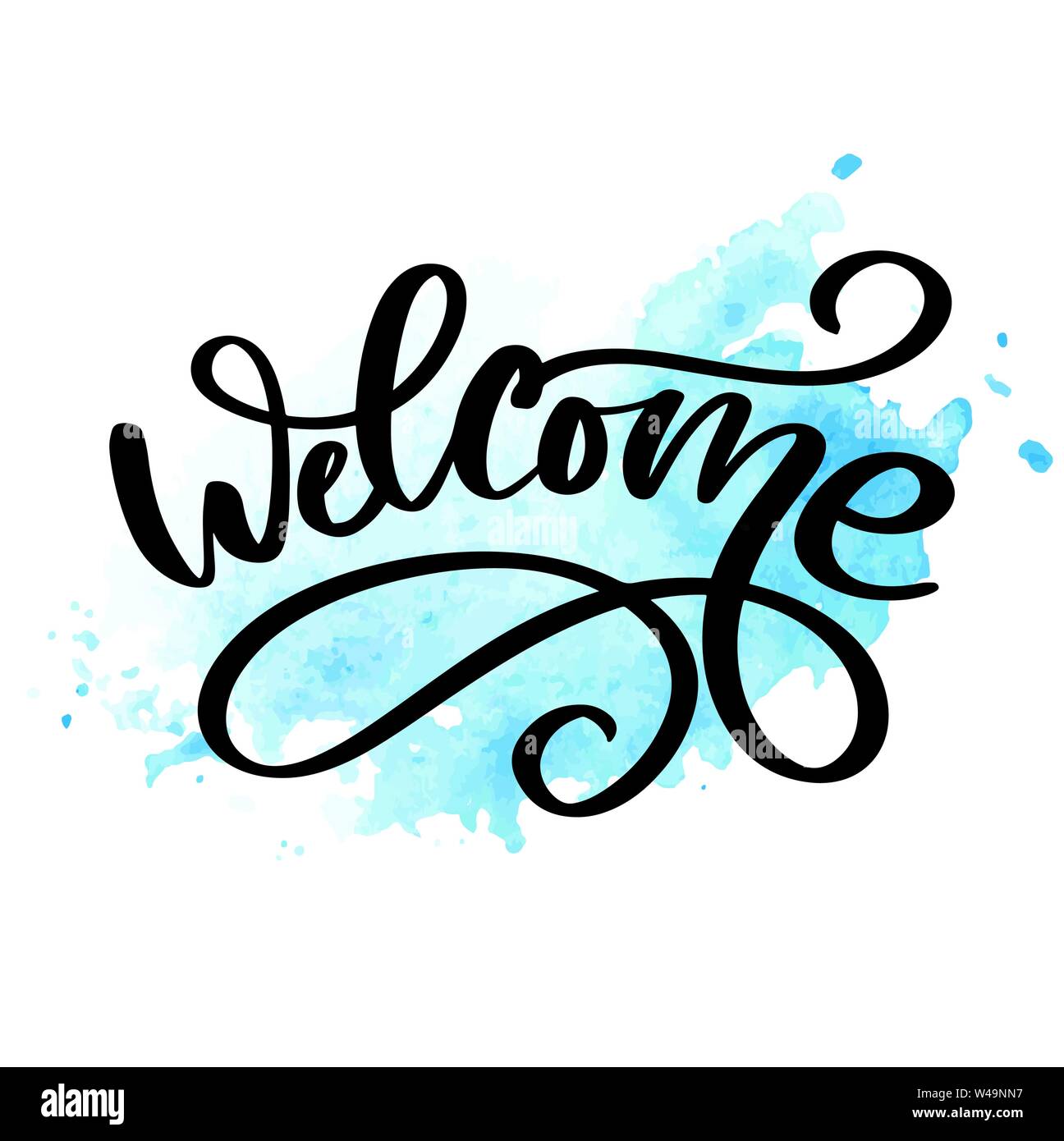 Welcome brush lettering. Vector illustration for decoration or banner ...