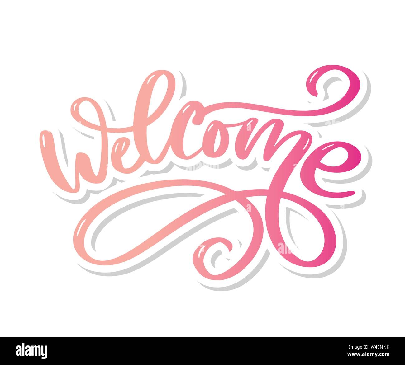 Welcome brush lettering. Vector illustration for decoration or banner ...