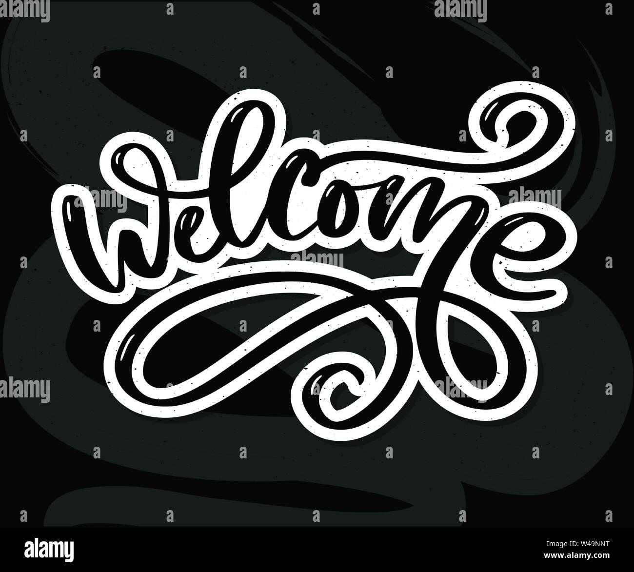 Welcome brush lettering. Vector illustration for decoration or banner ...