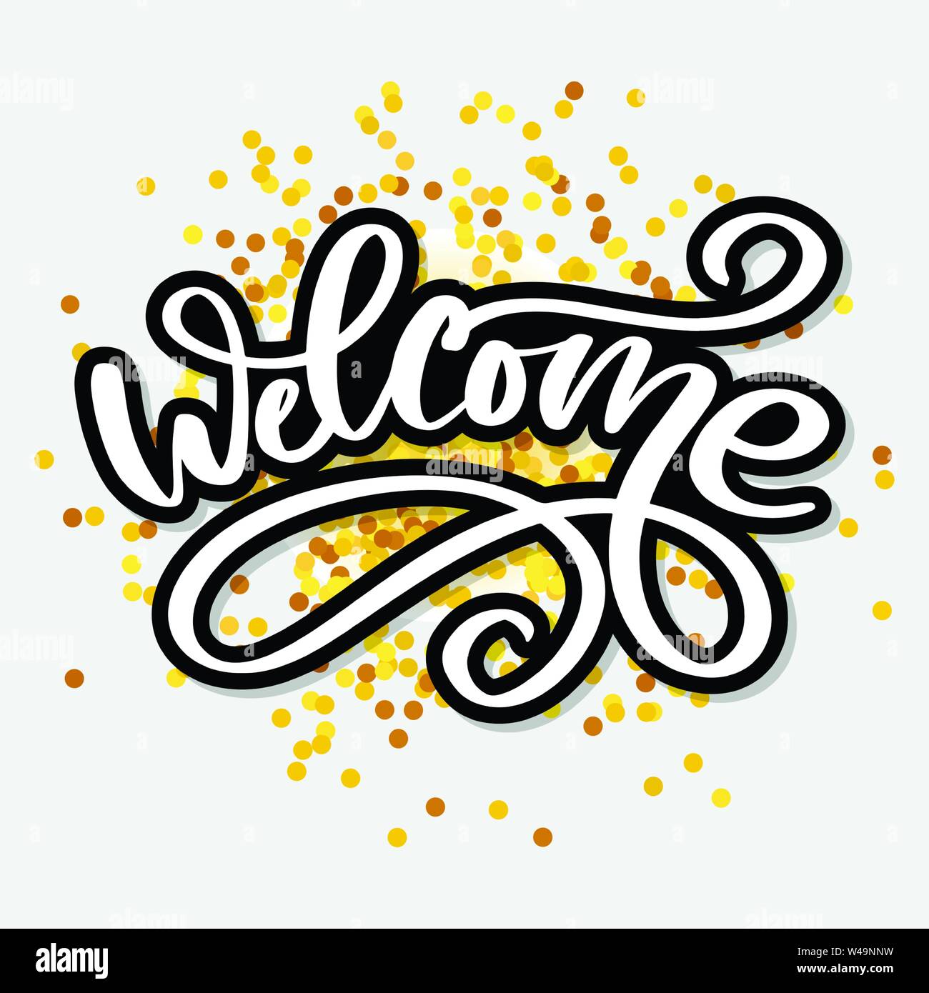 Welcome brush lettering. Vector illustration for decoration or banner ...