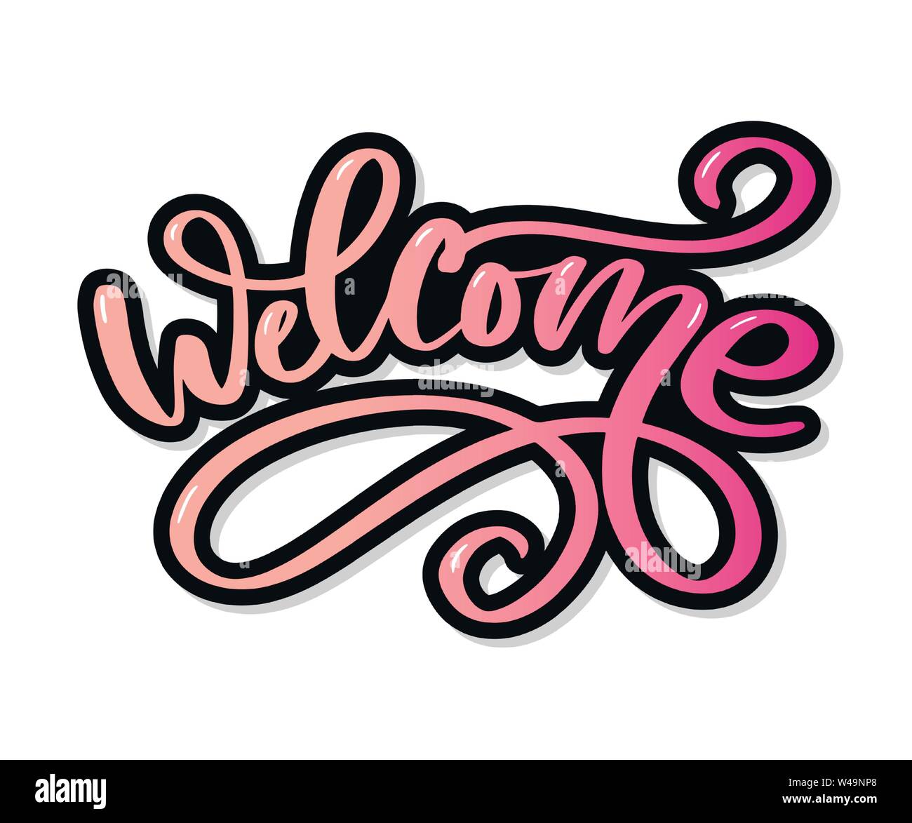 Welcome brush lettering. Vector illustration for decoration or banner ...