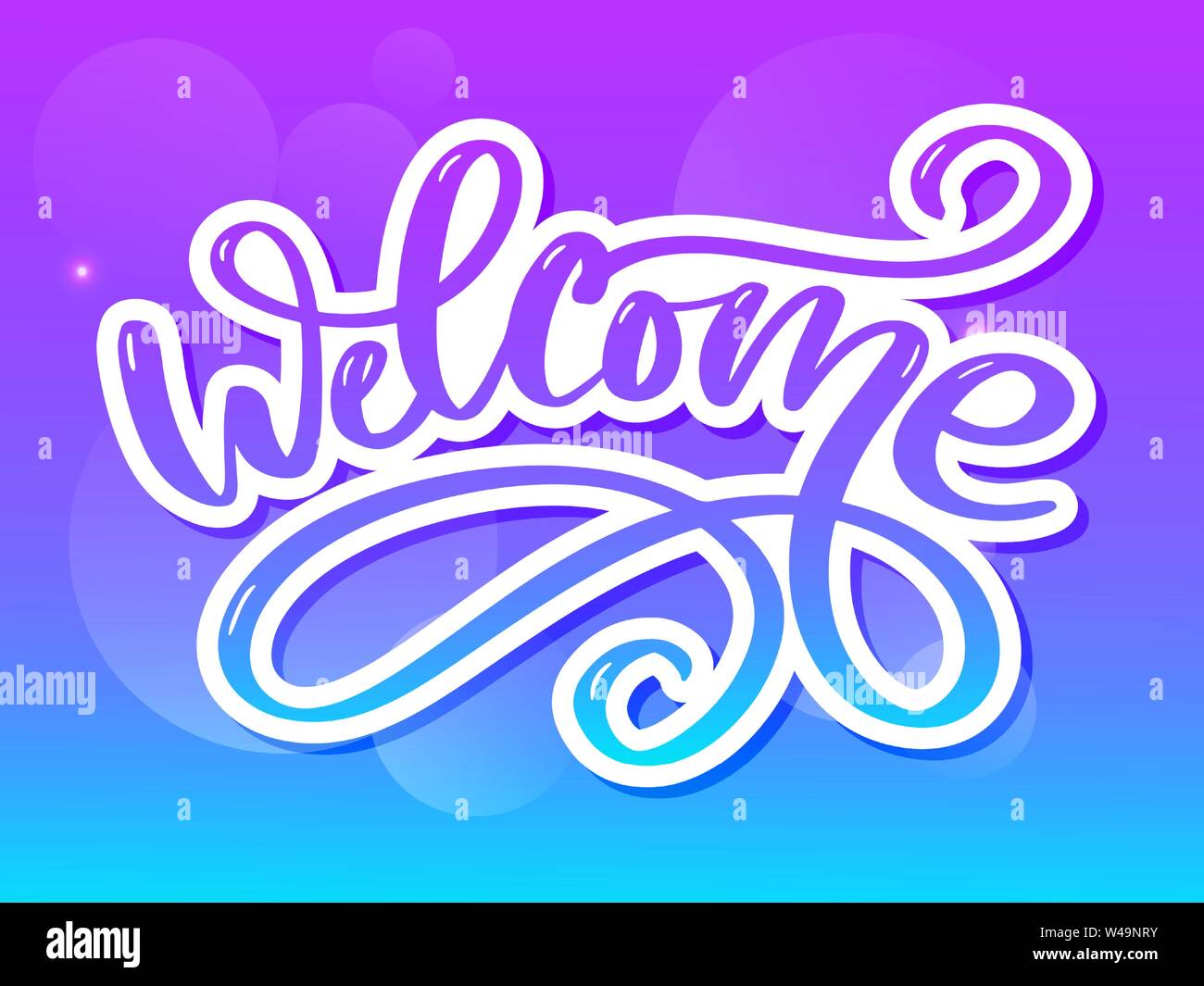 Welcome brush lettering. Vector illustration for decoration or banner ...