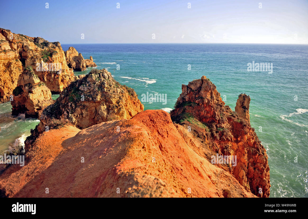 Beautiful natural landscape with cliffs and ocean, Portugal Stock Photo ...