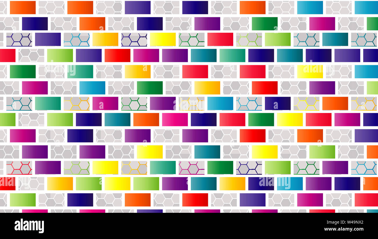 Bright colored mosaic background with geometric shapes pattern for ...
