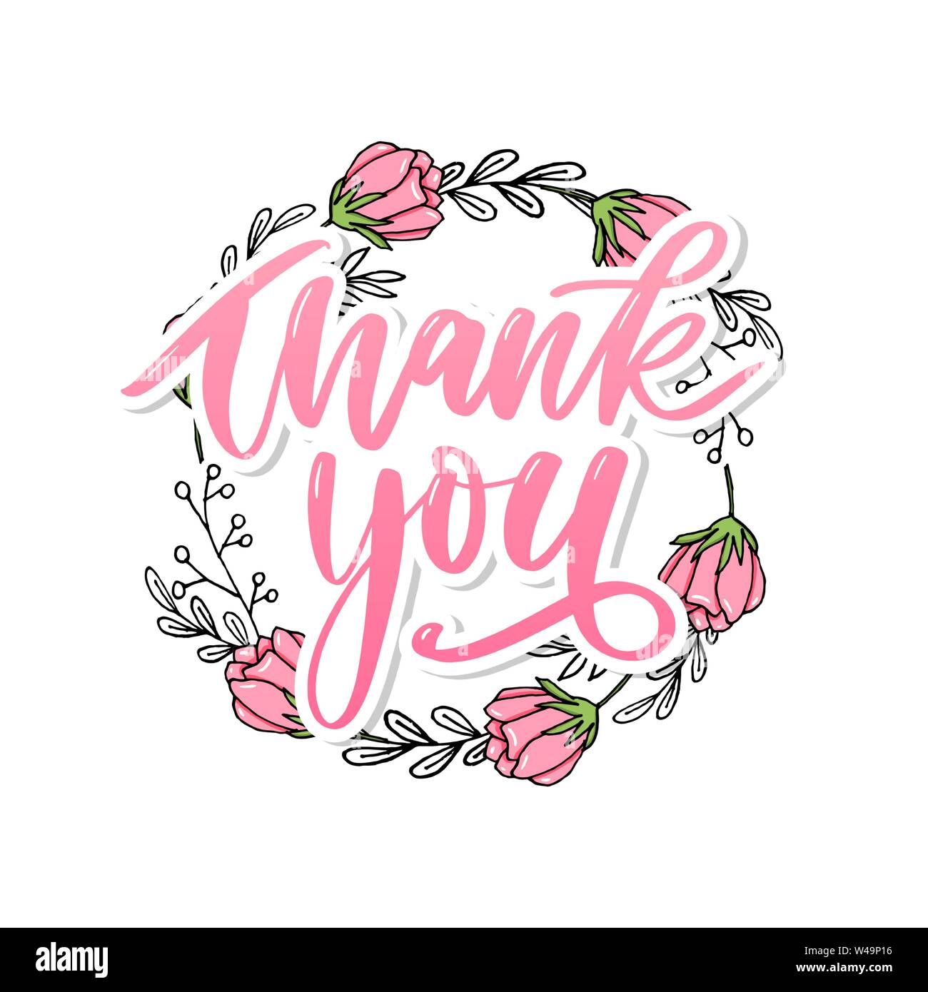 Thank You handwritten inscription. Hand drawn lettering. Thank You ...