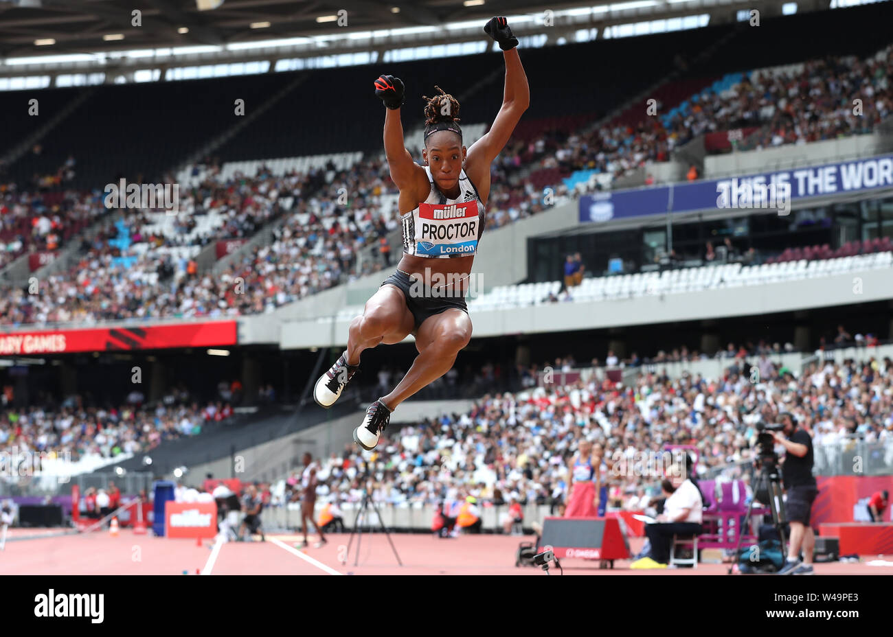 Great Britain's Shara Proctor in the Women's Long Jump during day two ...