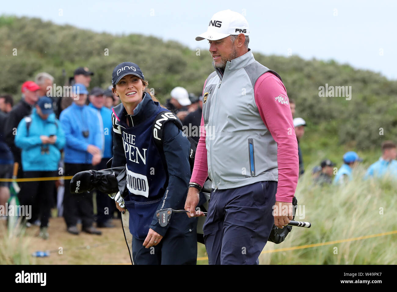 England's Lee Westwood (right) with caddie and girlfriend Helen Storey ...